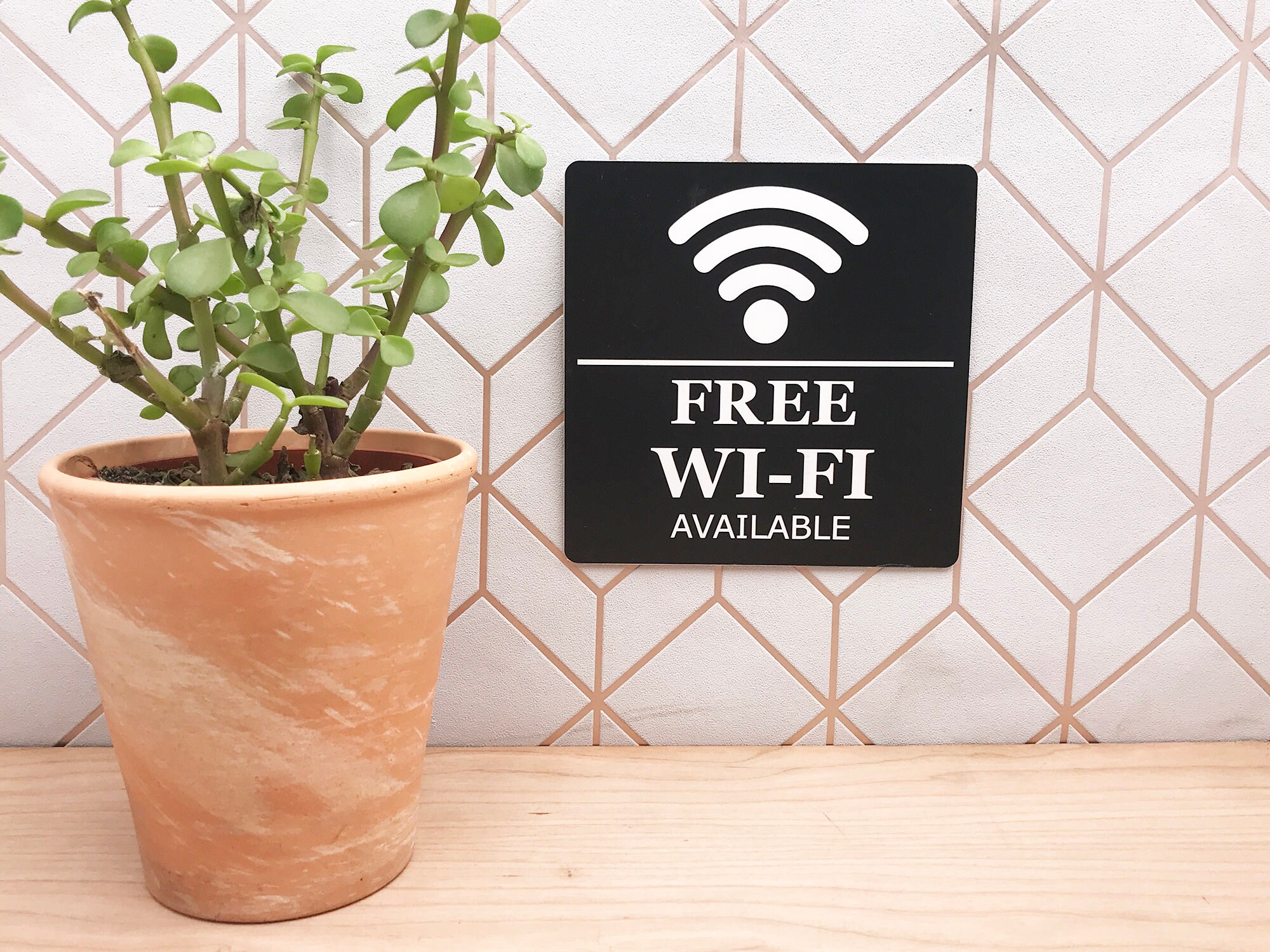 Free Wi-fi Available Adhesive Sign Notice Plaque - Etsy