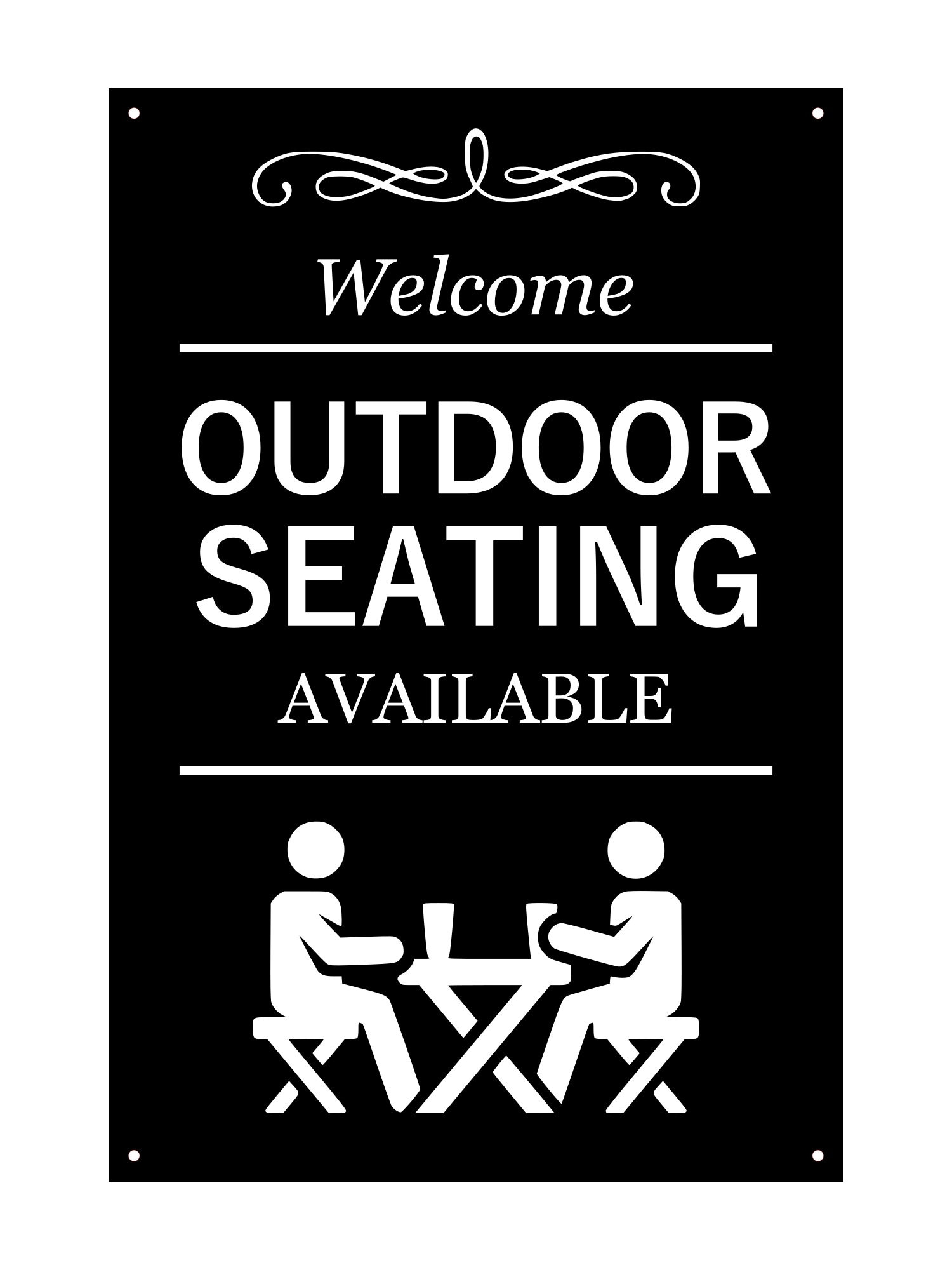 OUTDOOR SEATING AVAILABLE Sign Black / Grey / Wood Effect - Etsy UK