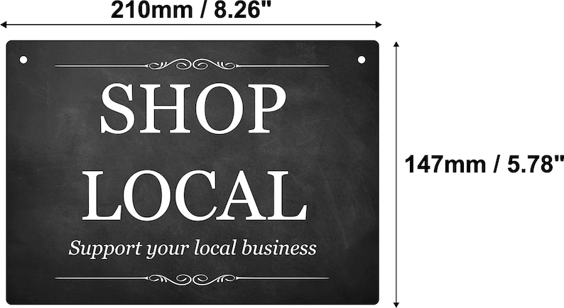 SHOP LOCAL A5 Sign - Aluminium Composite, UV Printed, Outdoor Use, Easy ...