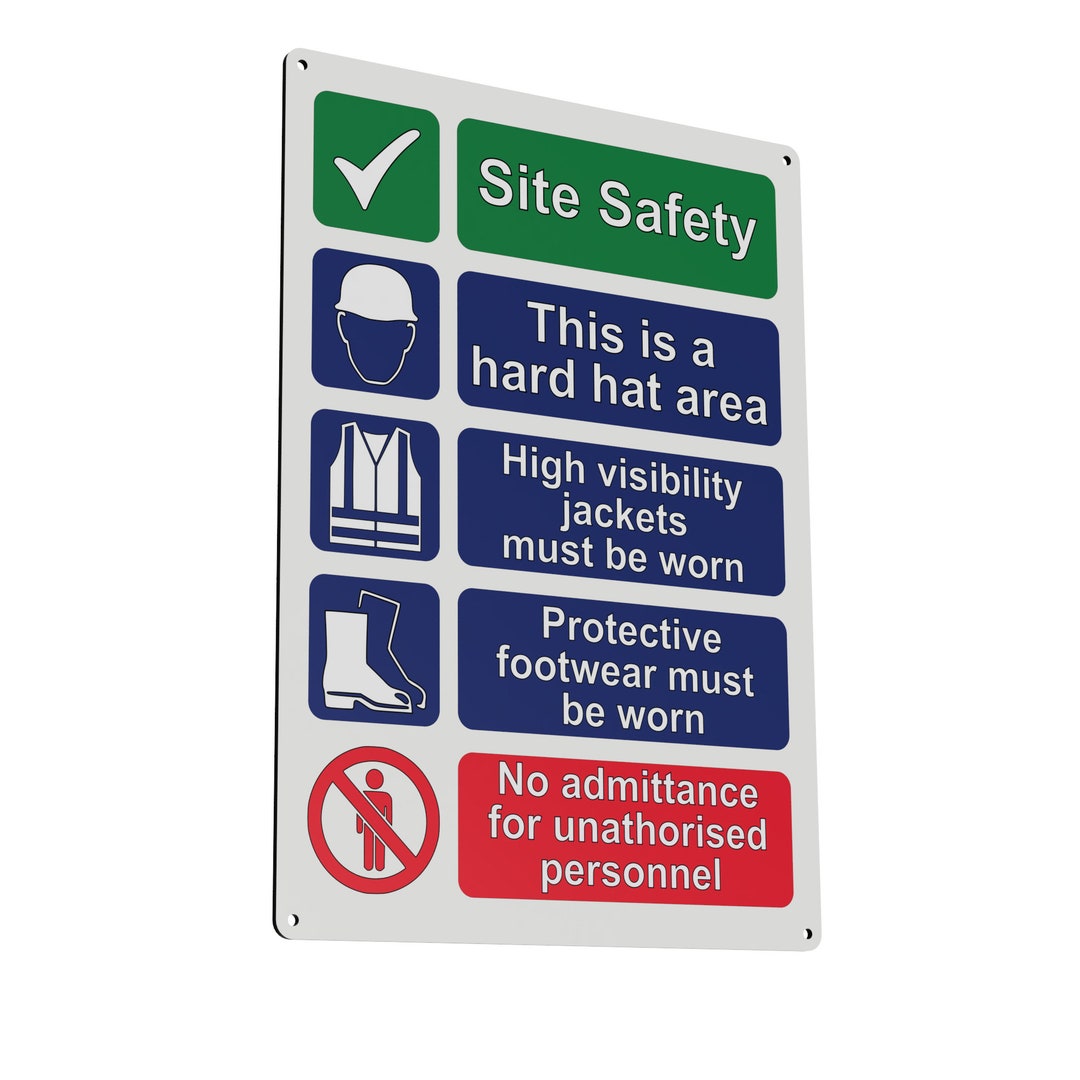 A4 Aluminium Site Safety Sign With Fixings. - Etsy