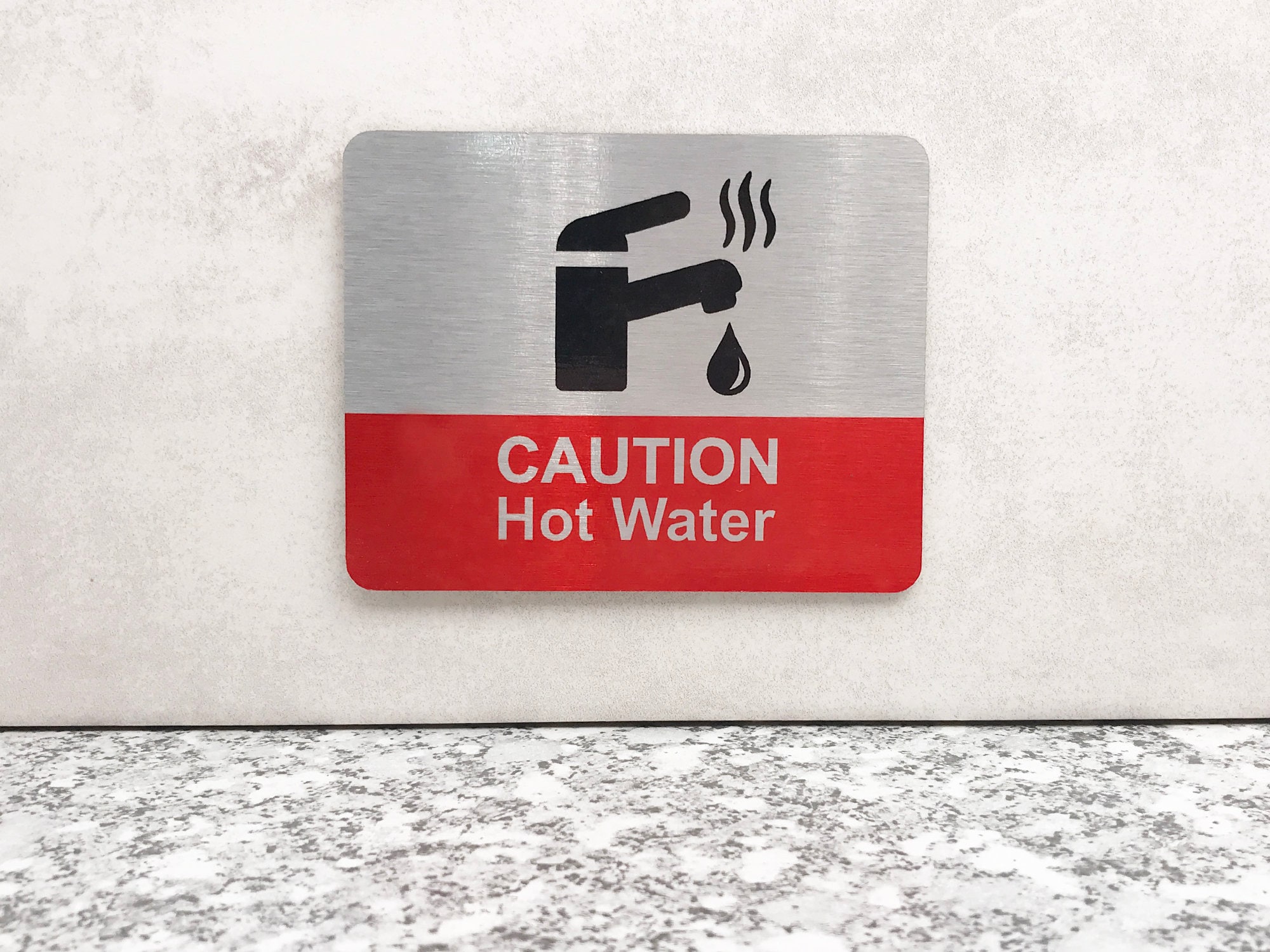 Caution Hot Water Adhesive Metal Sign - Etsy