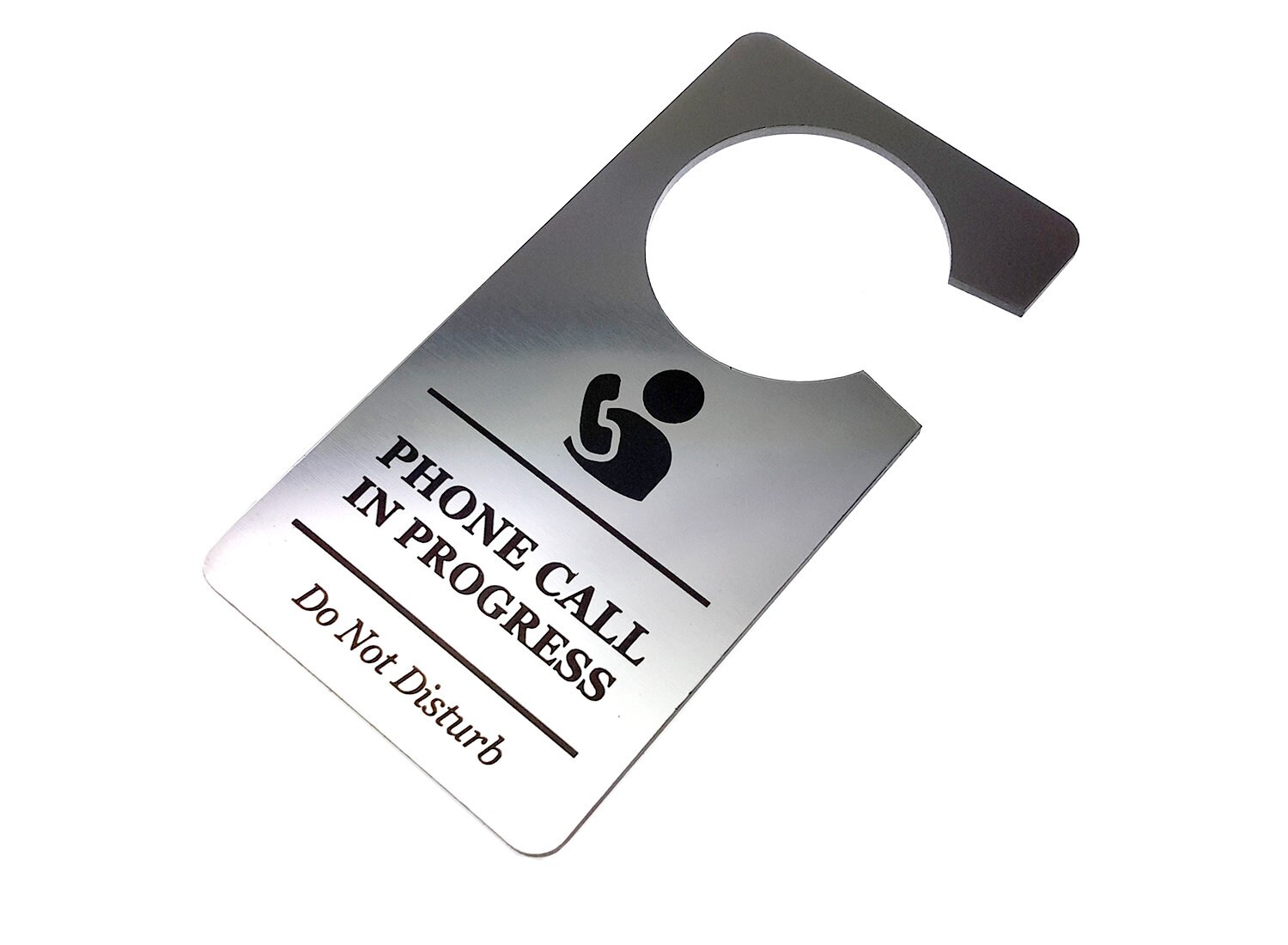 Phone Call in Progress, Do Not Disturb - Generic Silver, Room Door Sign ...