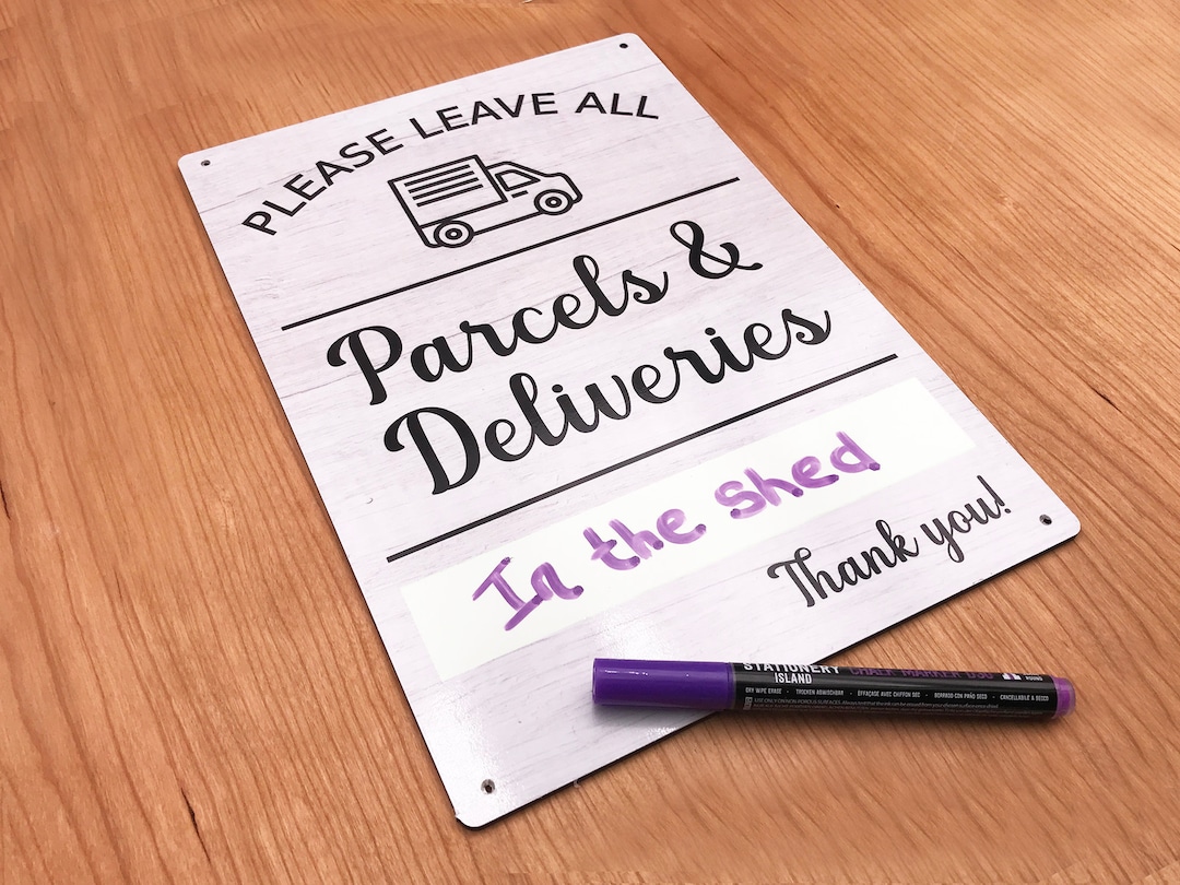 Whiteboard Parcel & Delivery Door Sign - Etsy