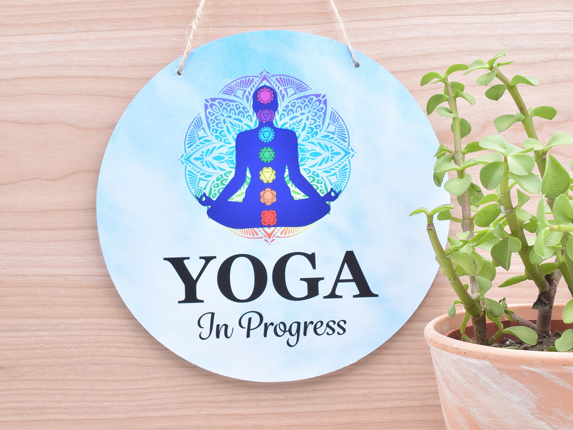 Yoga in Progress Sign Chakra Symbols Namaste - Etsy UK