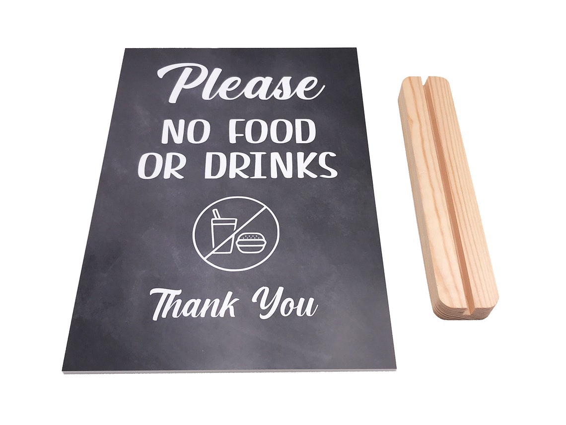 Please No Food or Drinks Sign Available as Freestanding or - Etsy
