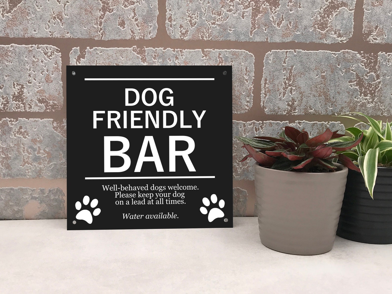 Dog Friendly Bar Engraved Sign - Etsy