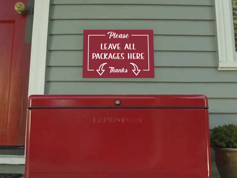 Parcel & Delivery Sign | Please Leave Packages Here Notice - Etsy