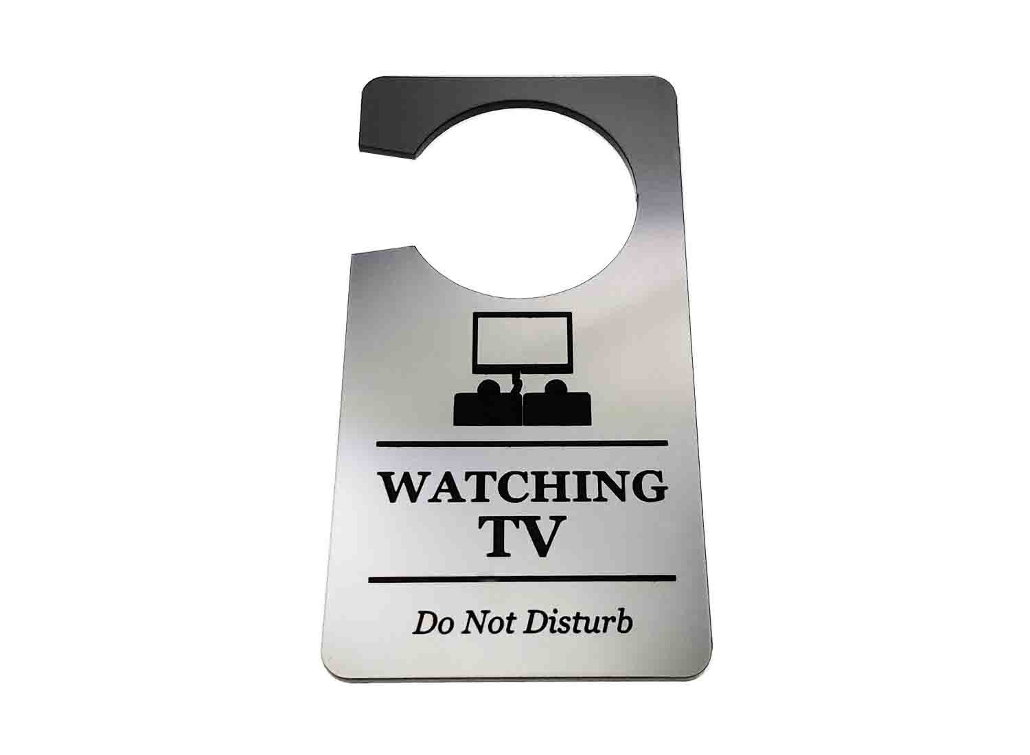 Watching TV Do Not Disturb Door Sign - Silver Acrylic Novelty Gift - Etsy