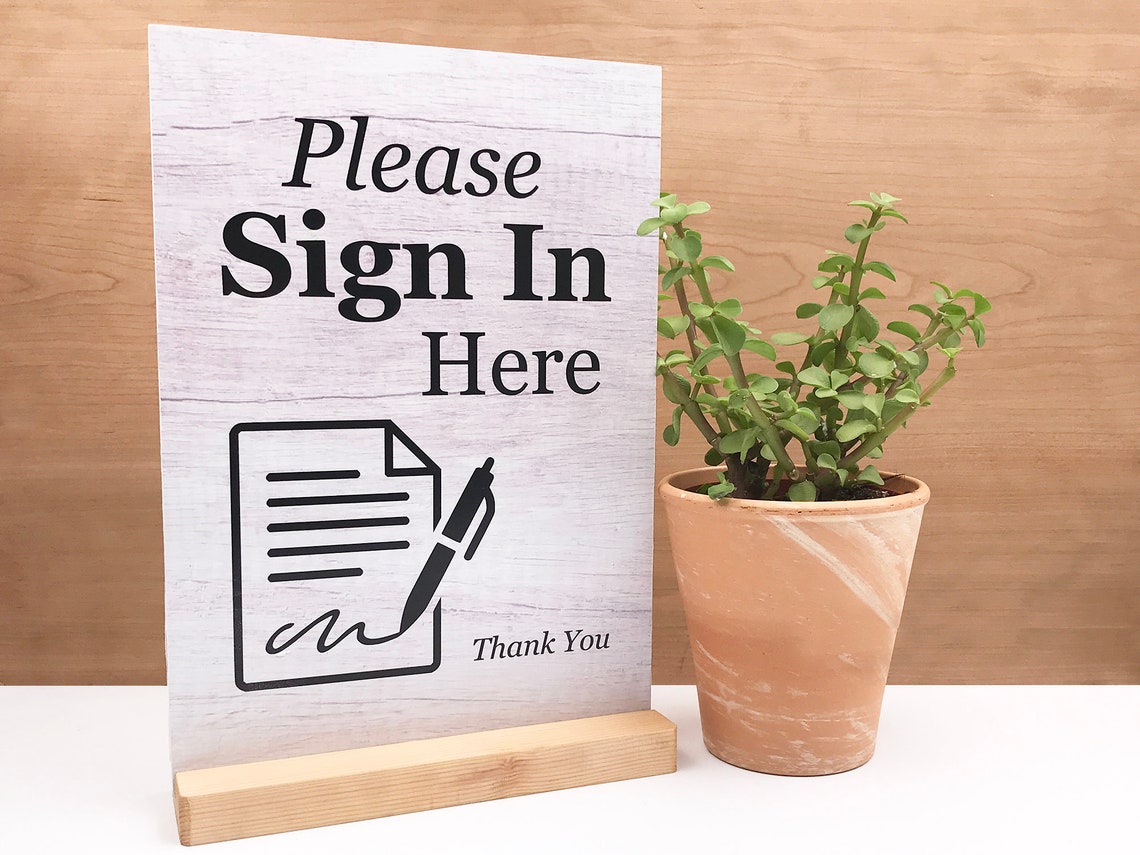 Please Sign in Here Sign - Available as Freestanding or Adhesive - Etsy