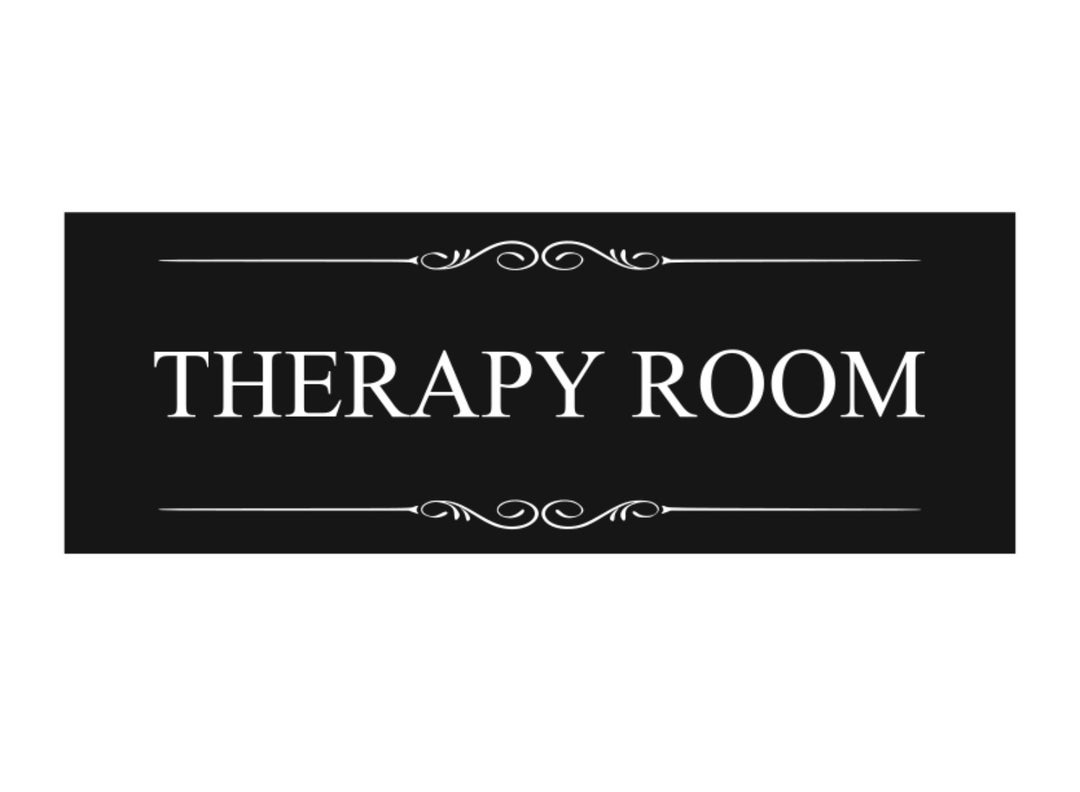 Therapy Room Black and White Door Sign - Size 19.5cm X 7cm, Supplied ...