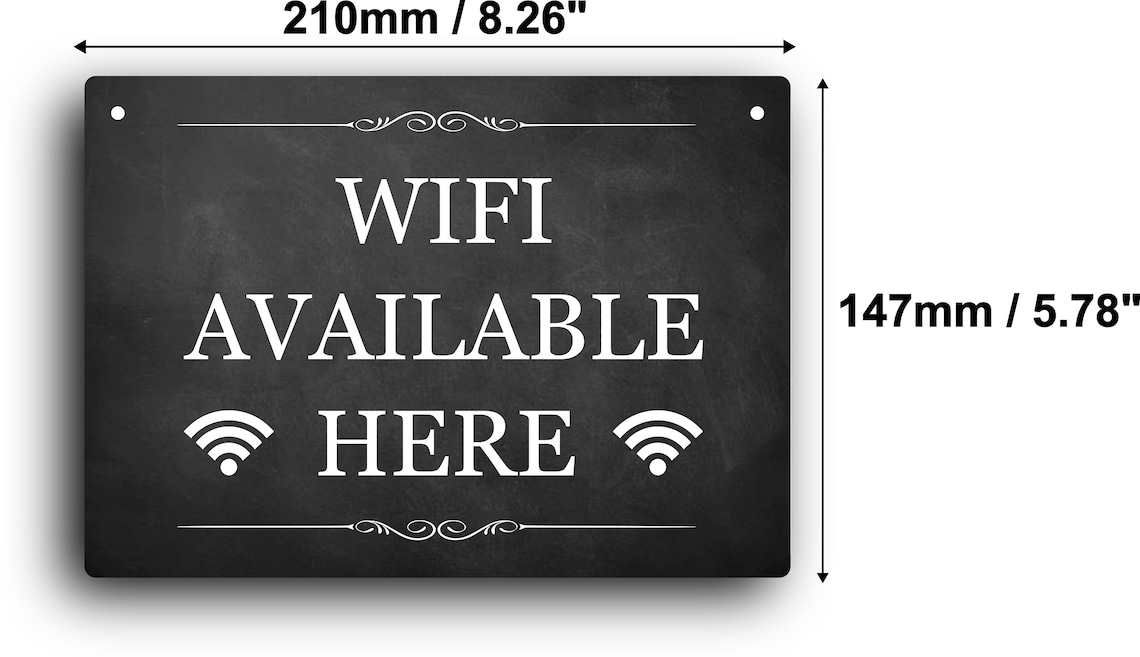 Wifi Available Here Sign, A5, Aluminium Composite, UV Printed, Outdoor ...