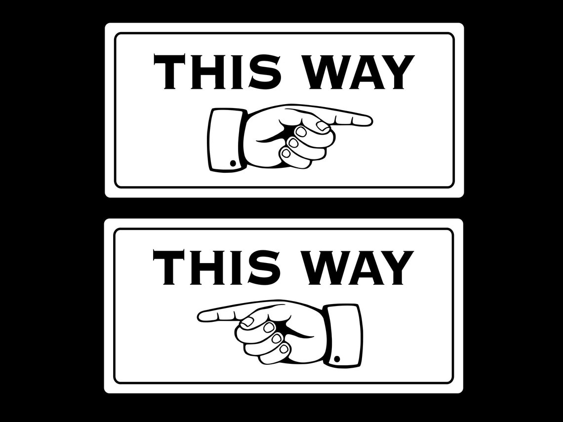 This Way Pointing Finger Directional Adhesive Sign Ideal - Etsy UK