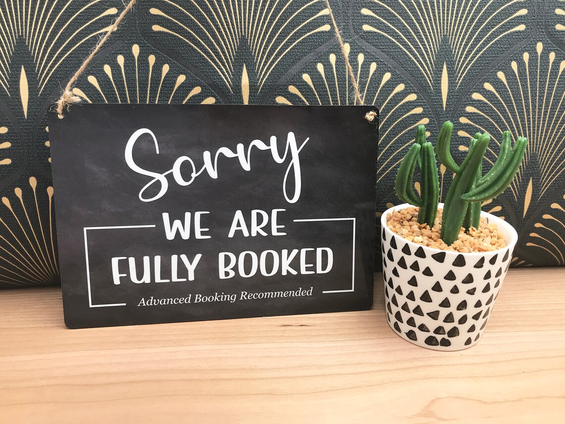 Sorry Fully Booked Sign | Shop Window Door - Etsy Canada