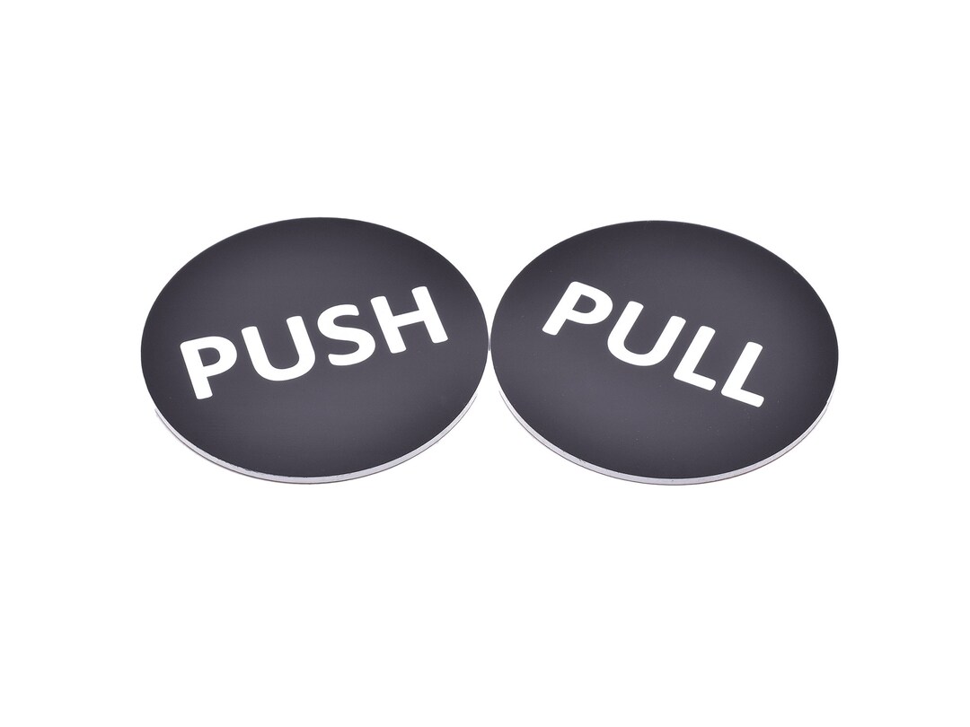 Push & Pull Circular Adhesive Door Signs - Etsy