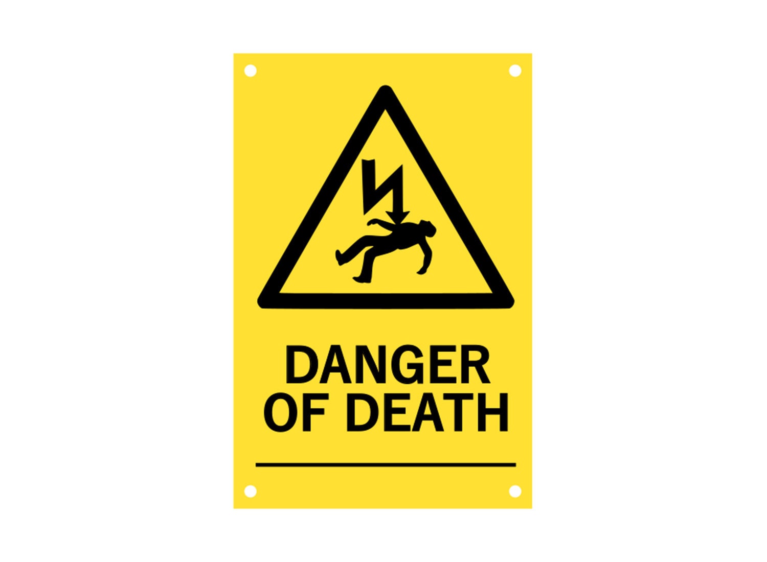 Danger of Death, Health and Safety Sign, Hazard Notice, Electrical ...