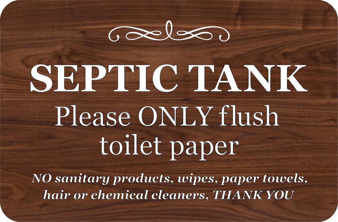 Septic Tank Sign: Wood Effect Adhesive Plaque - Etsy UK