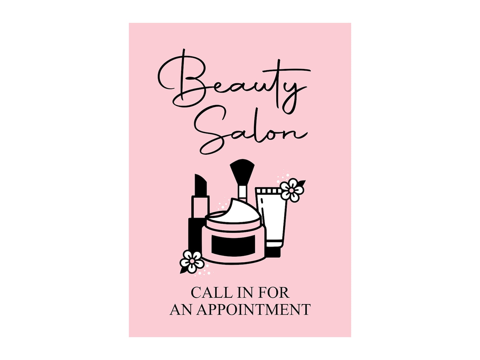 Beauty Salon Sign Window Signage A4 Size - Etsy