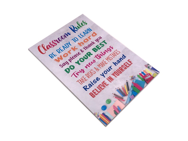 Classroom Rules Colourful Printed Sign - Etsy