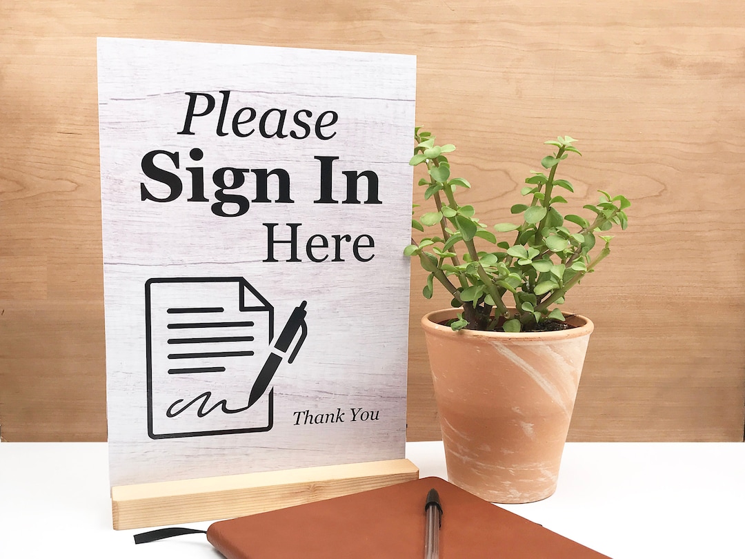Please Sign in Here Sign - Available as Freestanding or Adhesive - Etsy UK