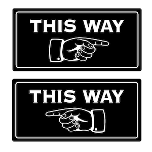 This Way Pointing Finger Sign: Directional Adhesive Acrylic - Etsy