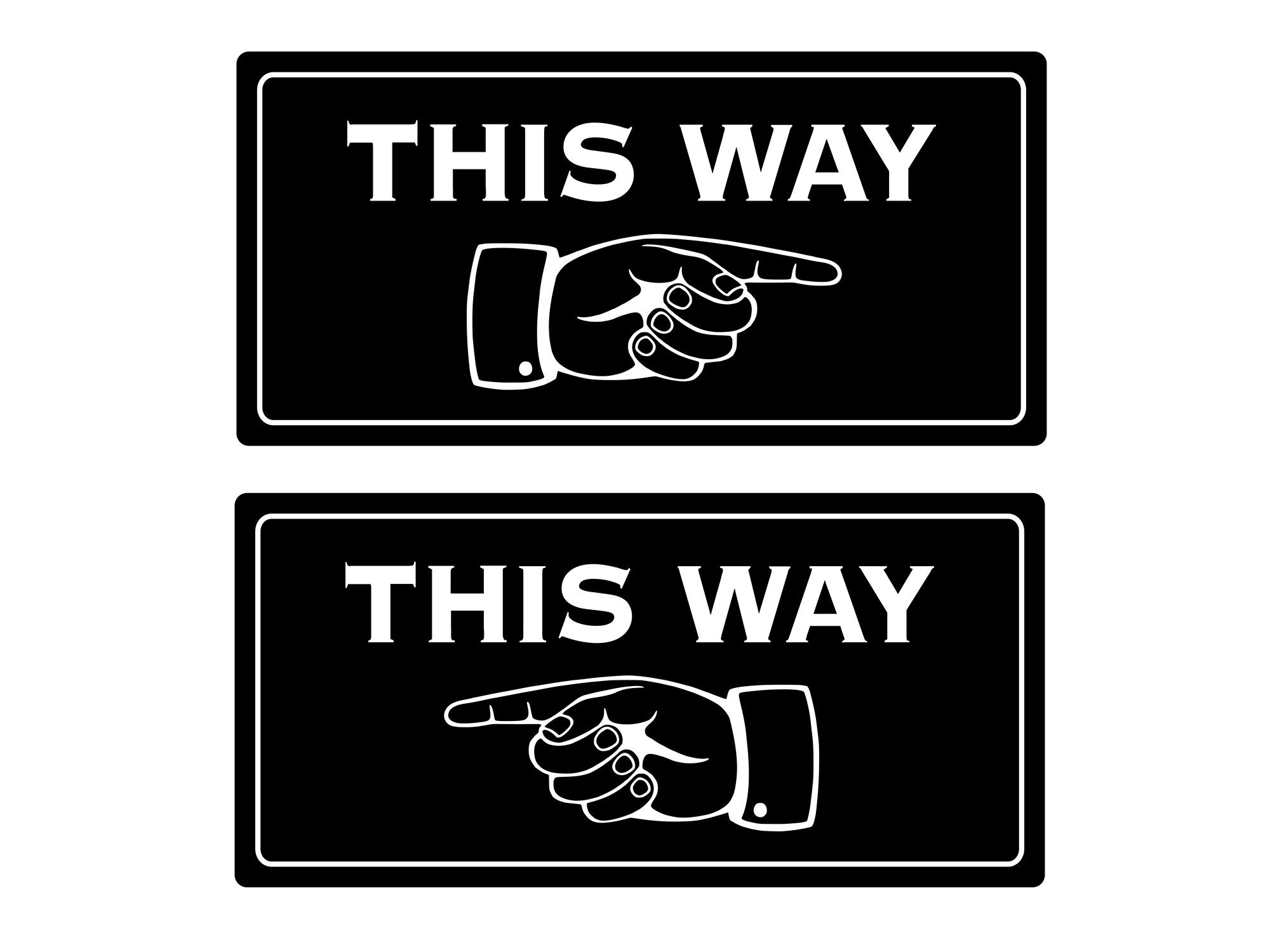 This Way Pointing Finger Directional Adhesive Sign Ideal - Etsy UK