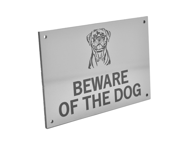 Beware of the Dog / Dogs Sign, Warning Notice - Various Breeds, Gold ...