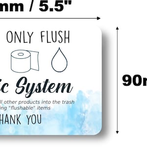 Septic Tank Sign Bathroom Reminder. Flush Toilet Paper Only. Self ...