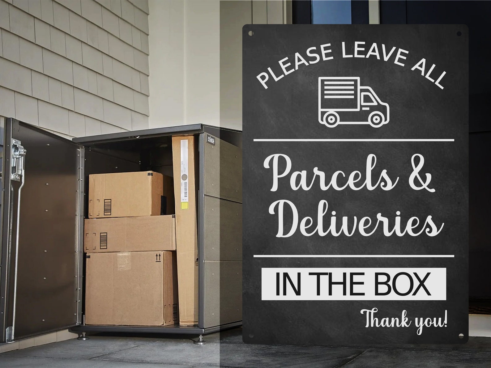 Parcel & Delivery Box Sign - Etsy