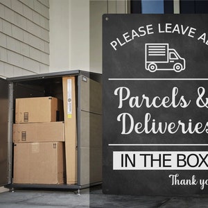 Parcel & Delivery Box Sign - Etsy