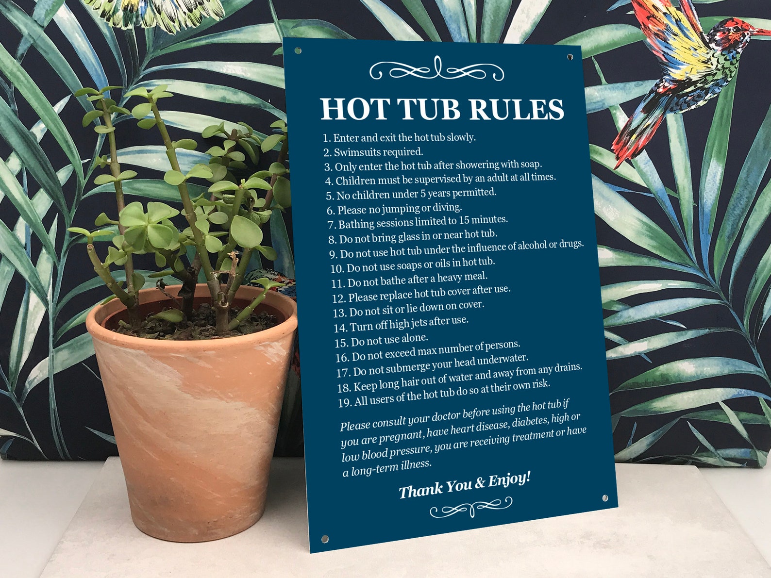 Hot Tub Rules Sign - Engraved Outdoor Signage - Etsy