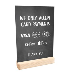 Card Payments Only Freestanding Sign - Etsy