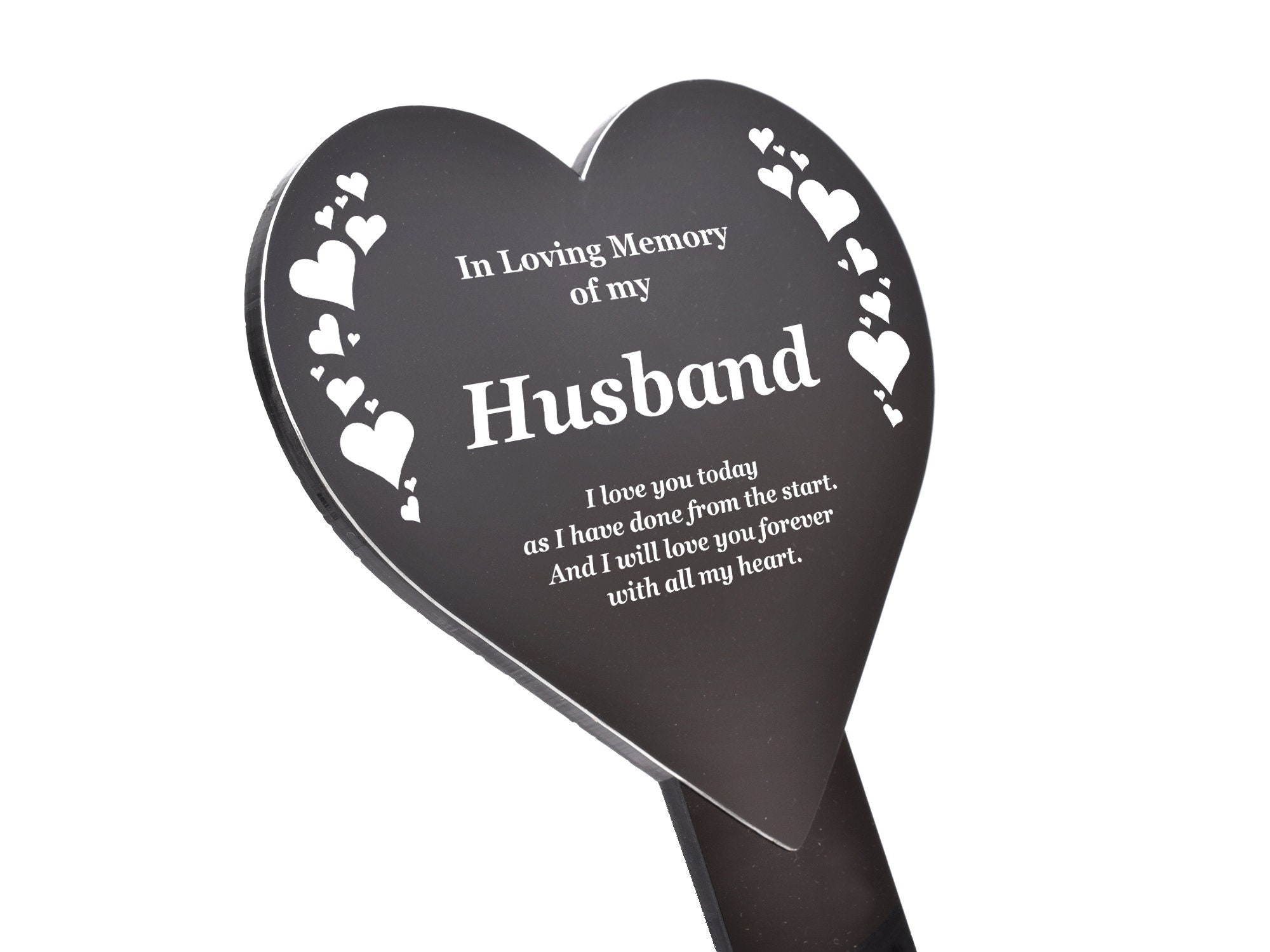 Husband Engraved Heart Memorial Stake - Etsy