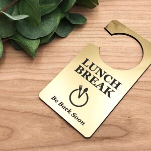 Lunch Break Door Hanger - Be Back Soon Sign - Etsy UK