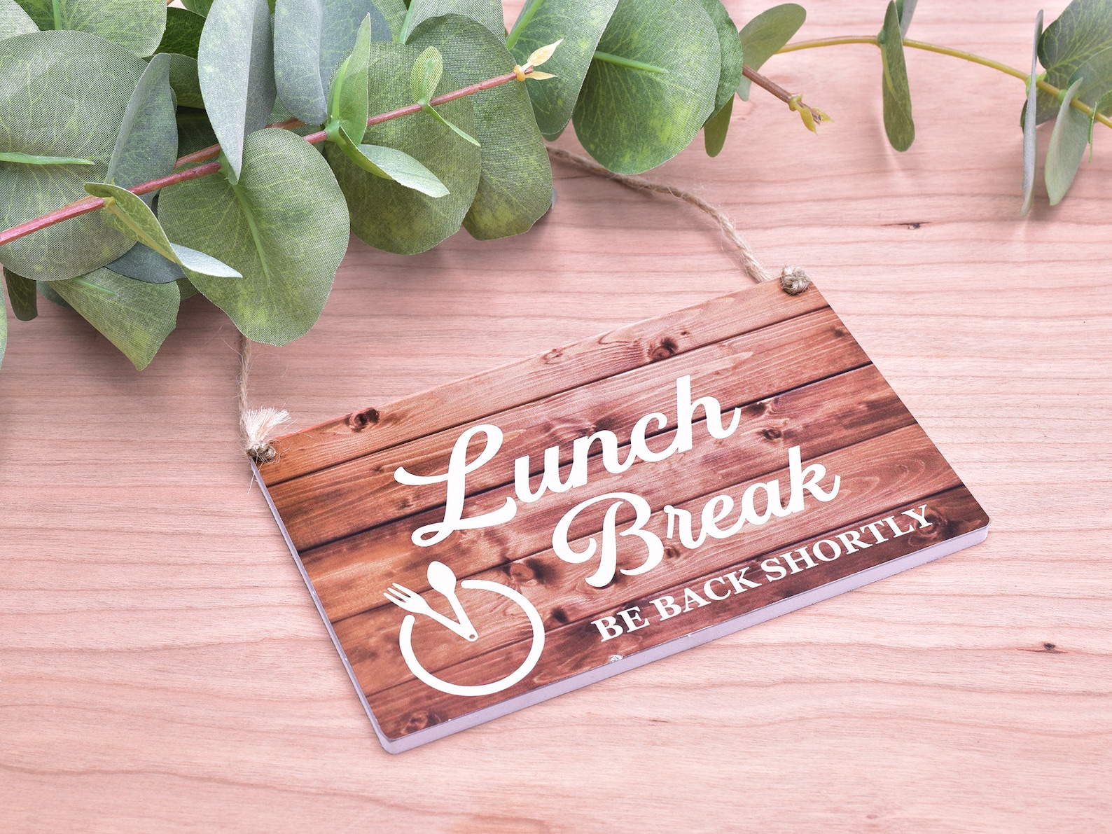 Lunch Break Hanging Sign Be Back Soon Notice | Etsy