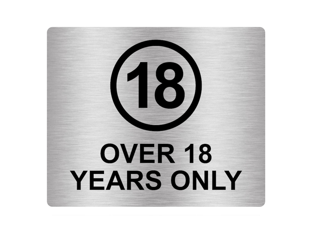 Over 18 Years Only, Adhesive Sticker Notice Door Security Sign ...