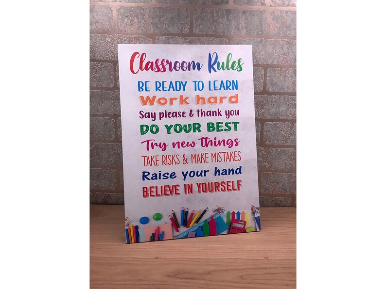 Classroom Rules Colourful Printed Sign - Etsy