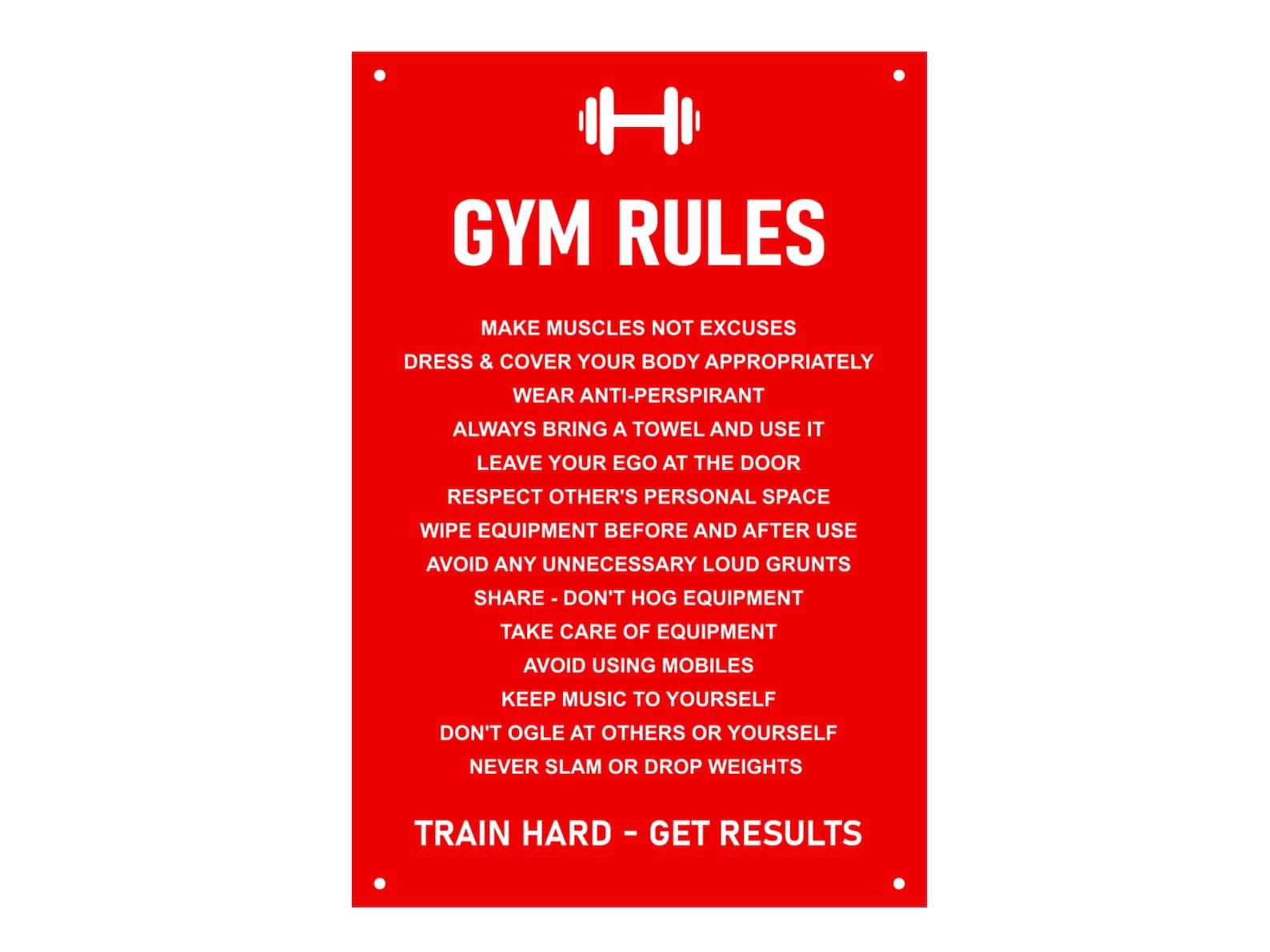 Gym Rules Etiquette Sign Plaque Notice - Etsy UK