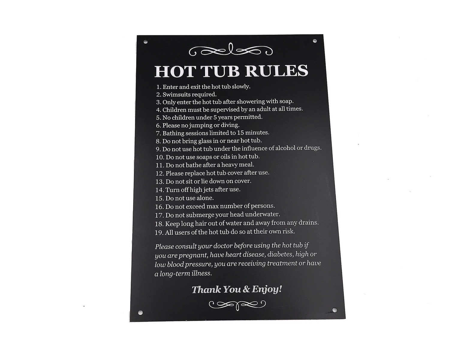 Hot Tub Rules Sign - Engraved Outdoor Signage - Etsy