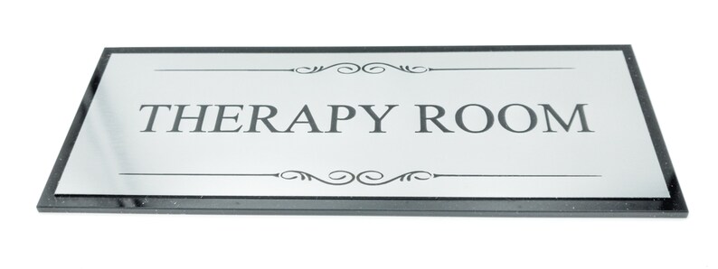 Therapy Room Black and Silver Door Sign Size 19.5cm X 7cm - Etsy