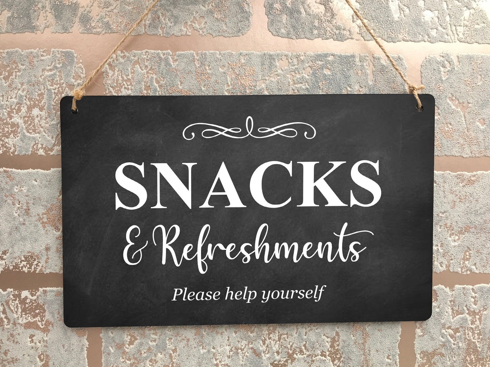 Snacks & Refreshments | Hanging Sign | Guest Notice - Etsy