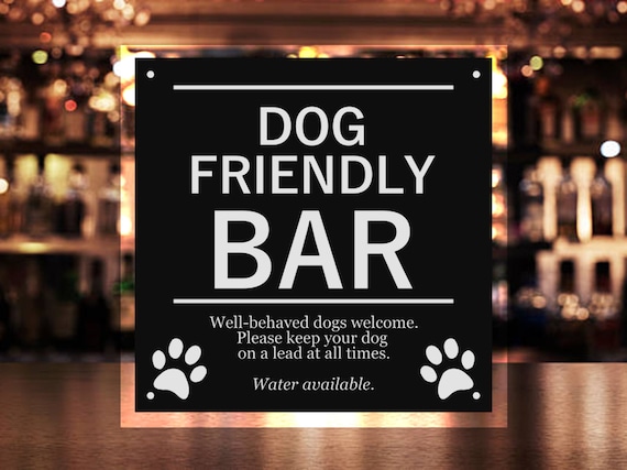 Dog Friendly Bar Engraved Sign | Etsy