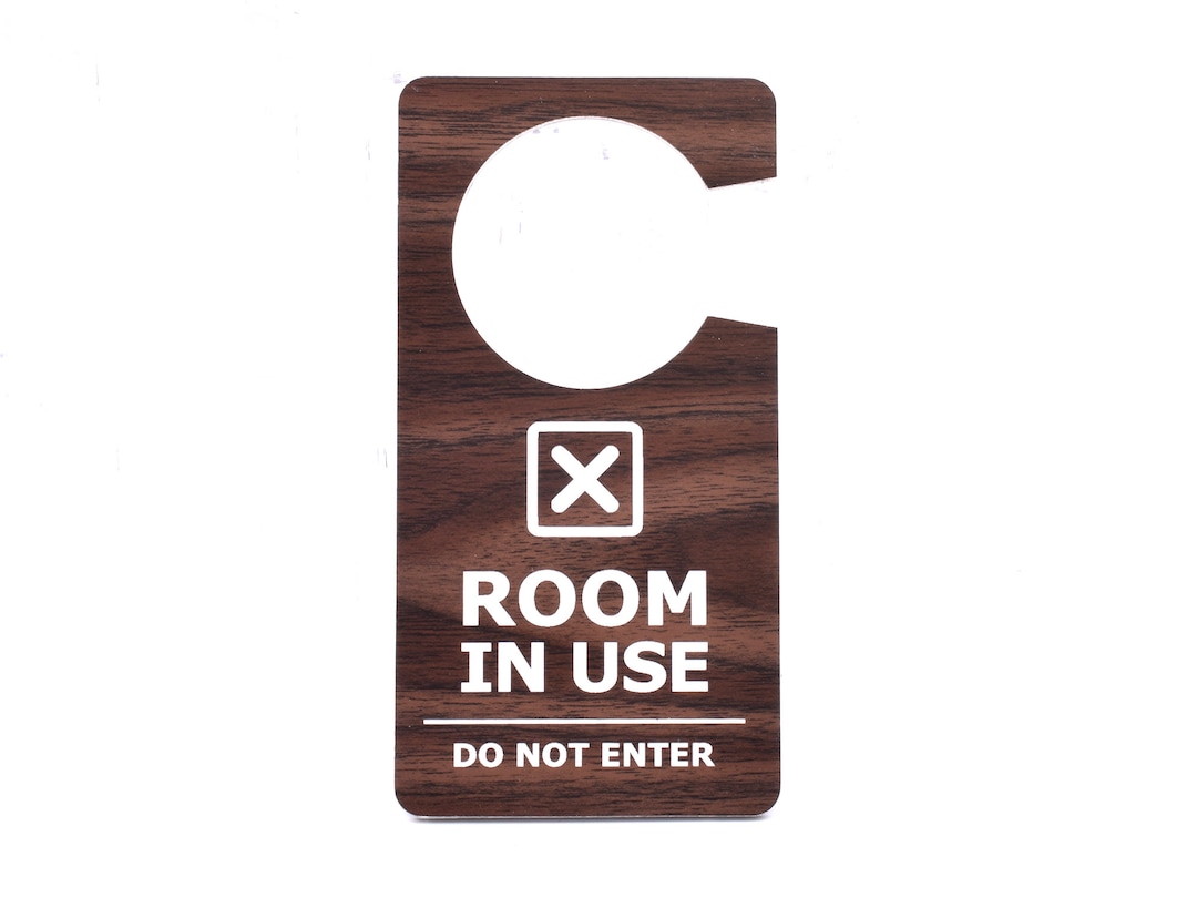 Room in Use, Room Vacant, Do Not Disturb - Walnut Effect Door Sign ...