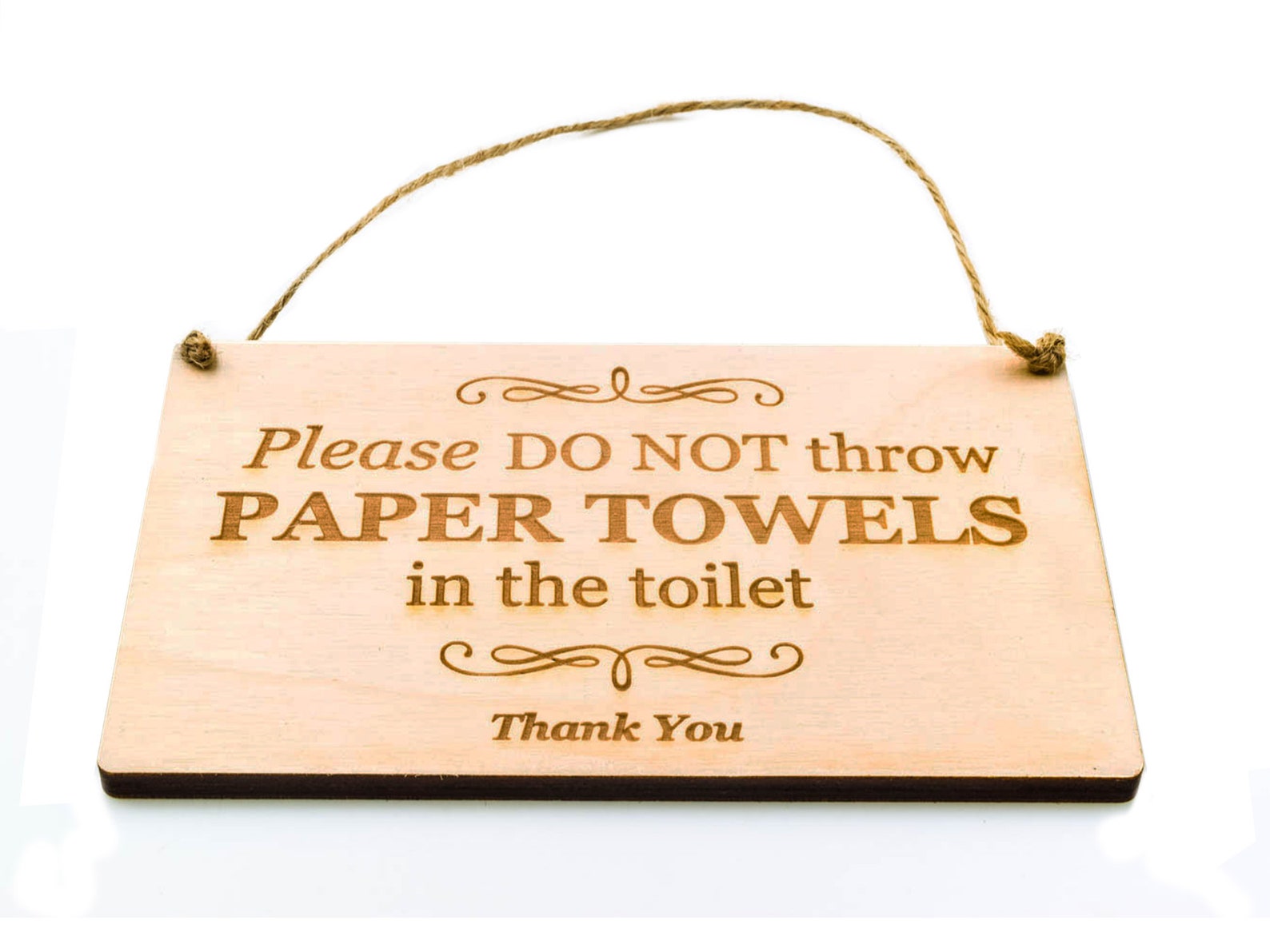 Please Do Not Throw Paper Towels in Toilet Engraved Sign for - Etsy