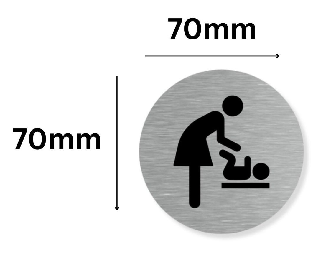 Silver Baby Changing Sign: 70mm Adhesive-backed Circle - Etsy