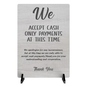 White A4 "we Accept Cash Only Payments" Sign - 210mm X 297mm Aluminium ...