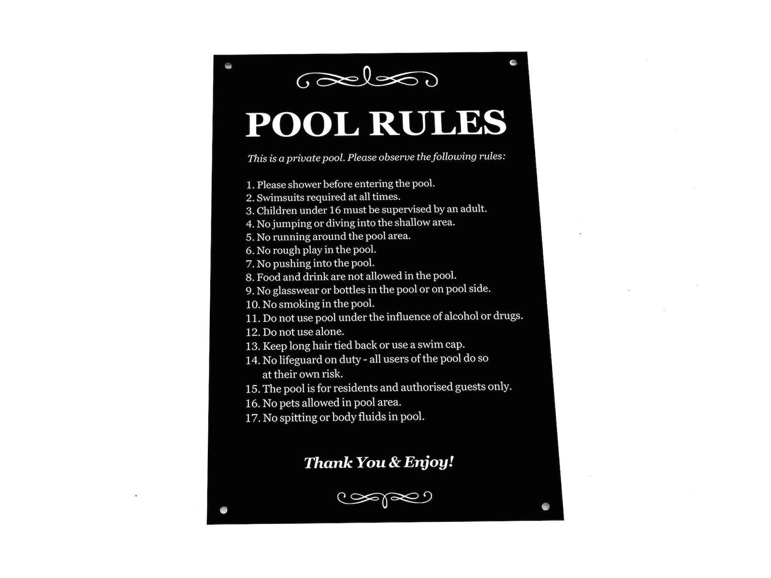Swimming Pool Rules Sign Engraved Outdoor Signage - Etsy