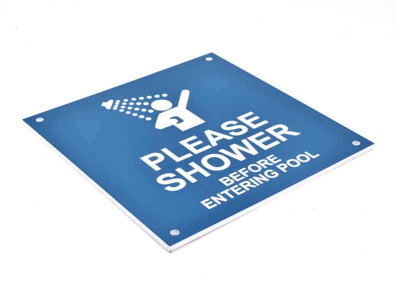 Please Shower Before Entering Pool Sturdy Waterproof 3mm - Etsy