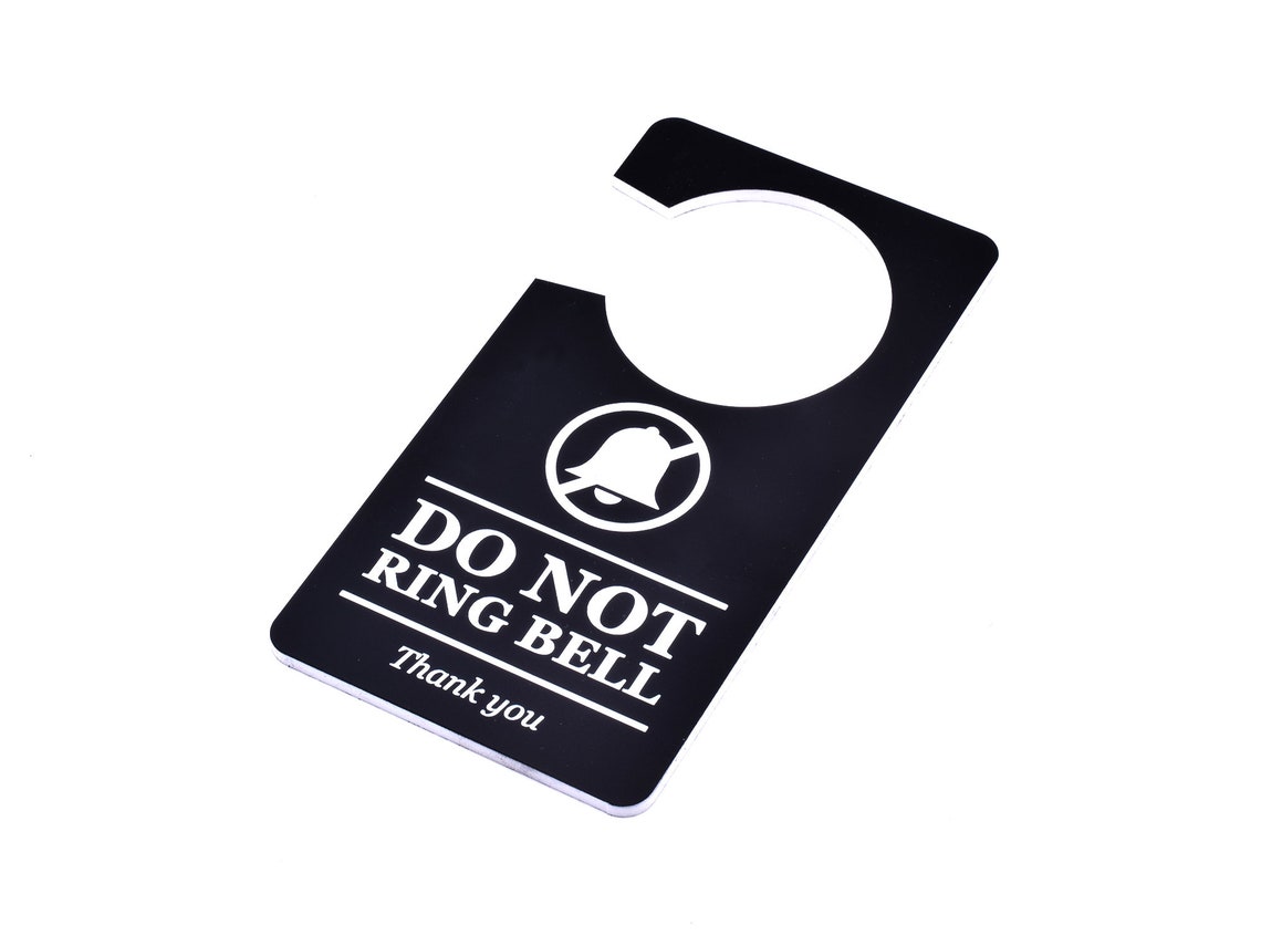 Do Not Ring Bell Sign Door Hanger Notice Available in - Etsy