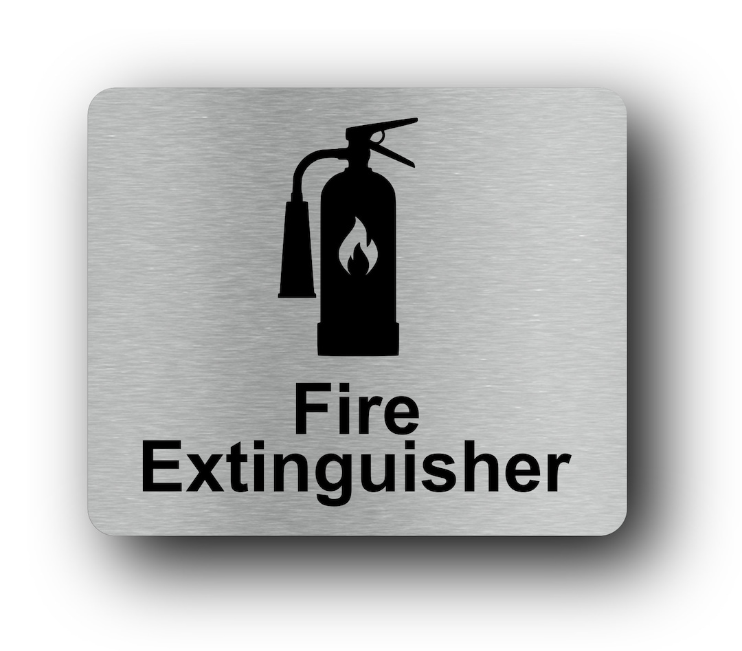 Metallic Silver Fire Extinguisher Sign: UV Printed, Indoor/outdoor ...
