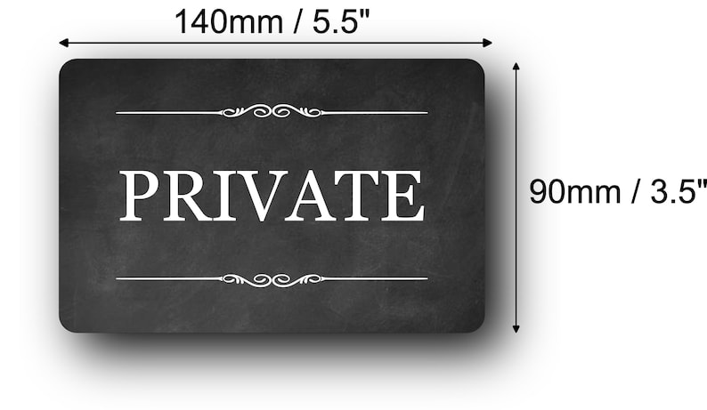 Black Self-adhesive "private" Sign: Indoor/outdoor, 140mm X 90mm - Etsy